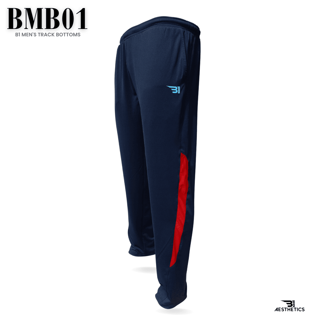 SWEAT-WICKING TRACK BOTTOMS NAVY BLUE AND RED CONTRAST - Quality B1 ...