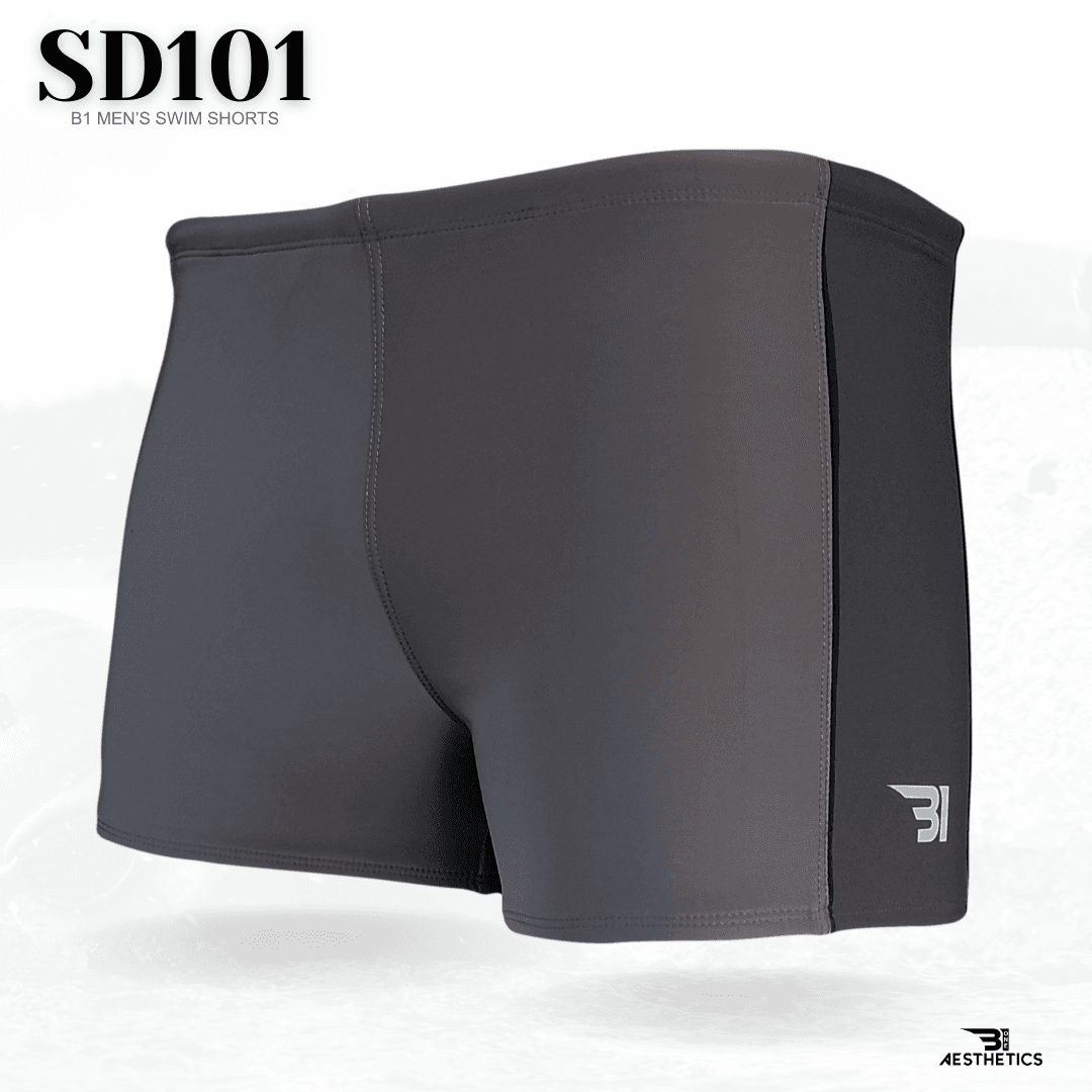 MEN'S GRAY SWIMMING SHORTS - SD101 - B1 Aesthetics