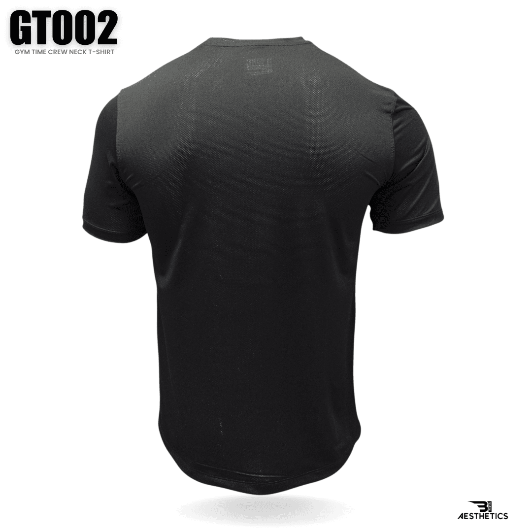 Black Dri-fit Gym Time Crew Neck T-shirt - Gt002