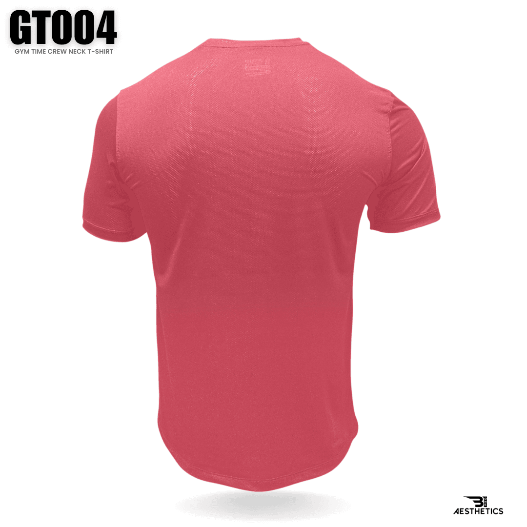 LUXURY PINK DRI-FIT GYM TIME CREW NECK T-SHIRT