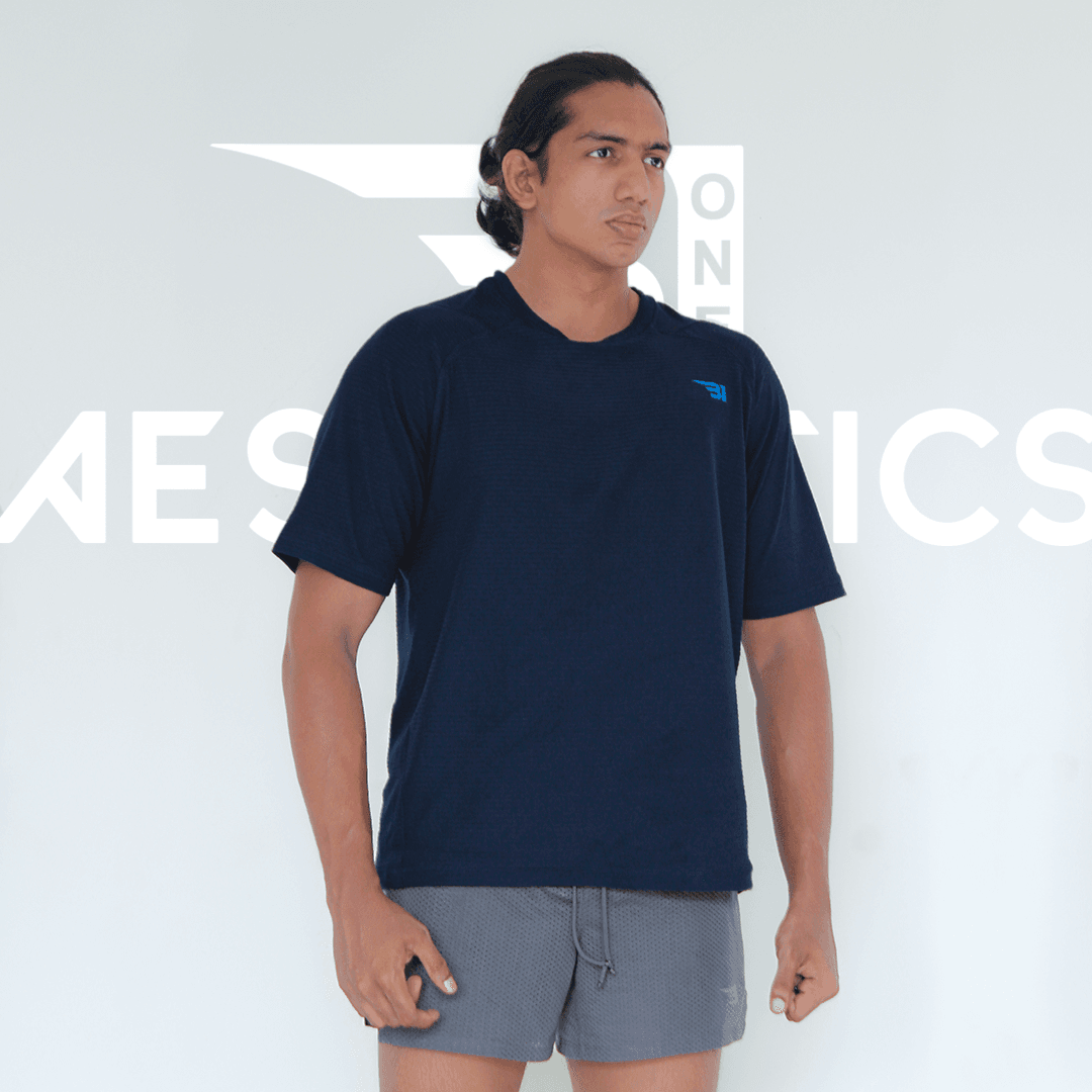 RAGLAN SLEEVE DARK BLUE T-SHIRT - RST11