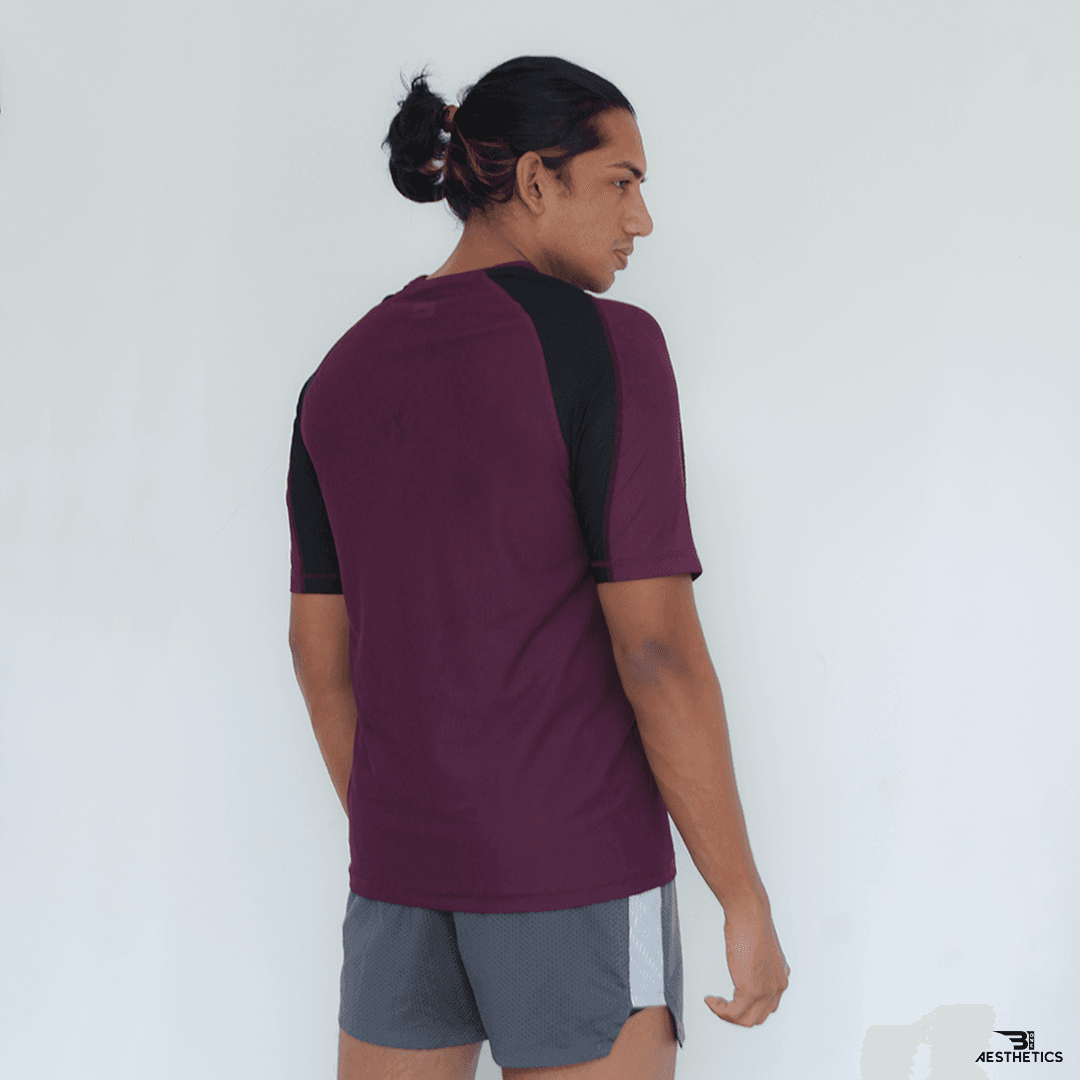 RAGLAN SLEEVE DARK PURPLE T-SHIRT - RST10