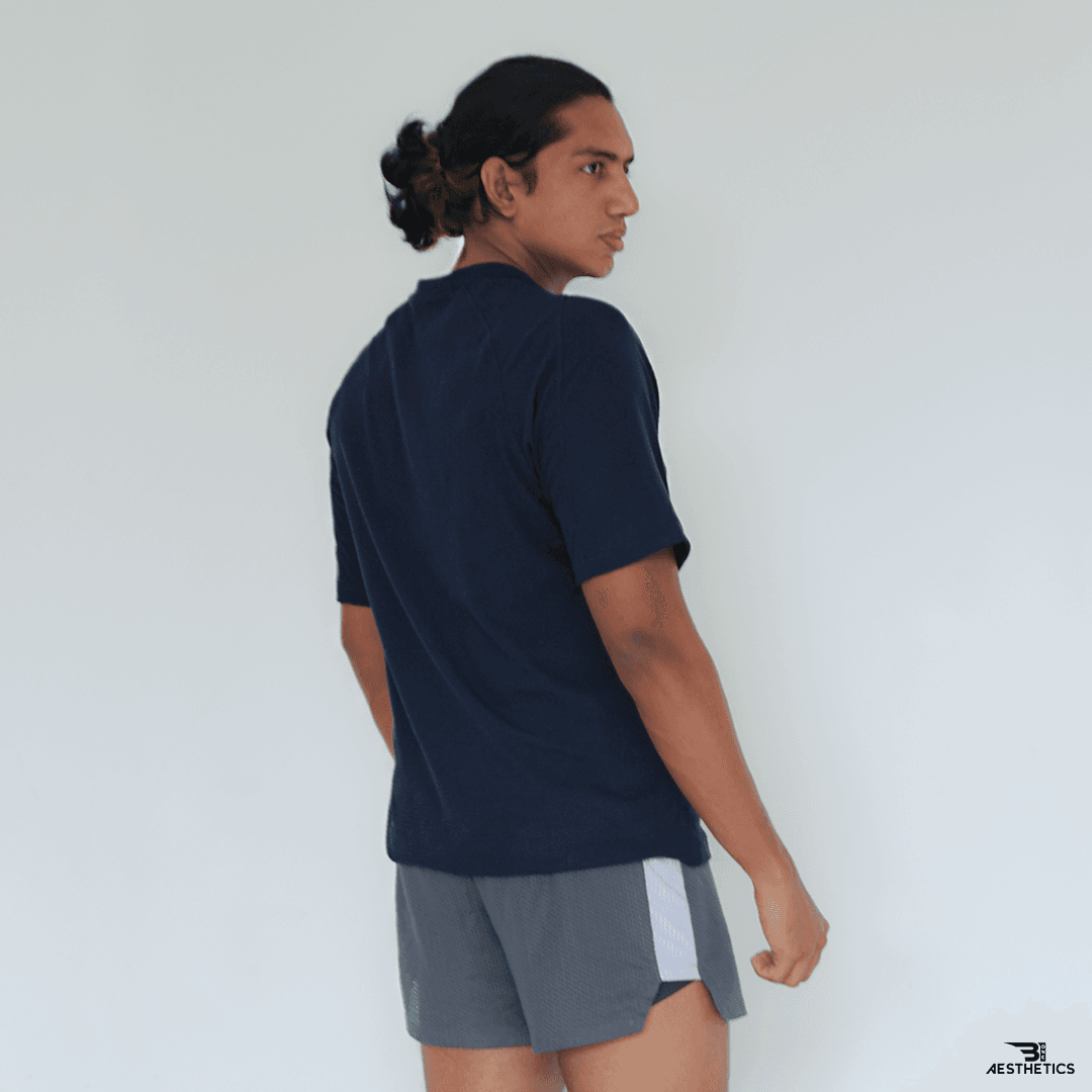 RAGLAN SLEEVE DARK BLUE T-SHIRT - RST11