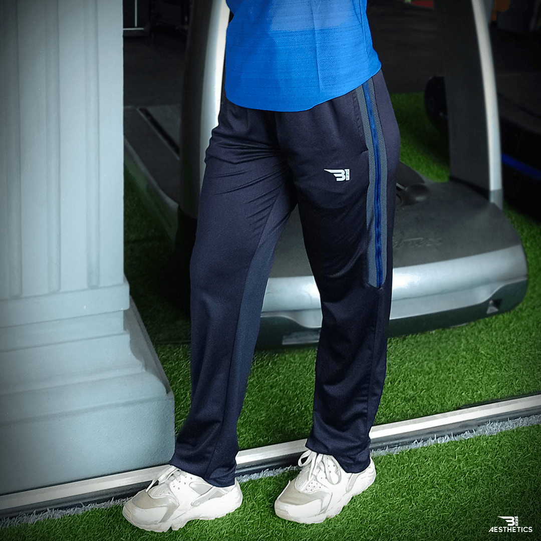 BLUE SIDE STRIPE TRACK BOTTOMS - B1 Aesthetics