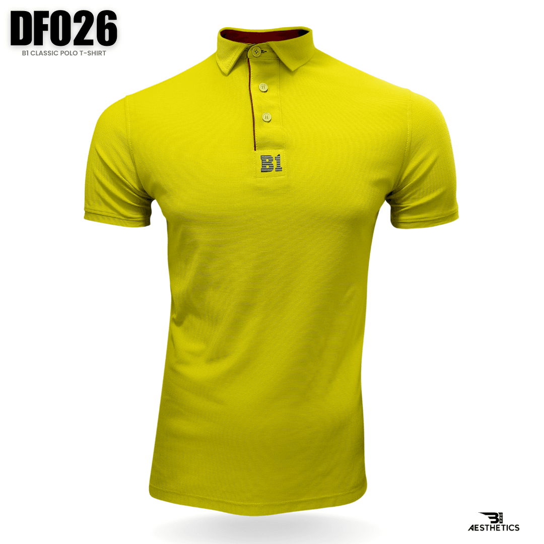 LIME GREEN POLO COLLAR T-SHIRT - DF026 - B1 Aesthetics