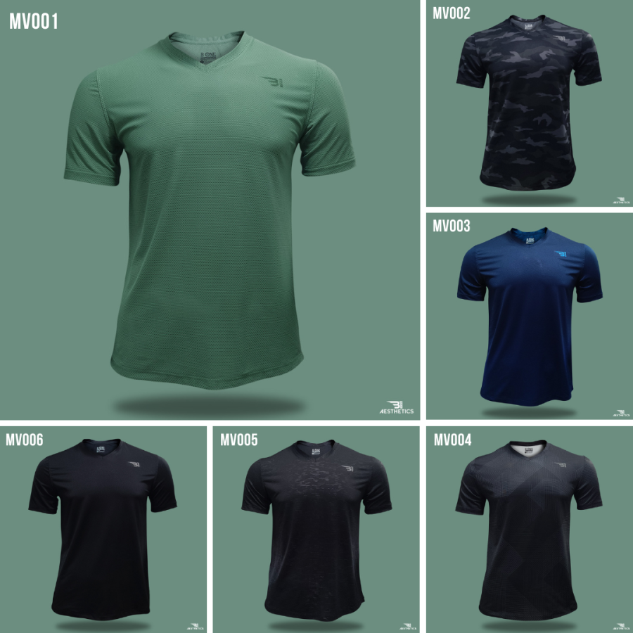 Dark Blue Classic V-Neck T-shirt | MV003 - B1 Aesthetics