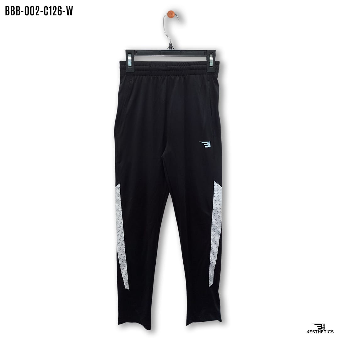 Boys White Side Mesh Track Bottoms | BBB-002-C126-W - B1 Aesthetics