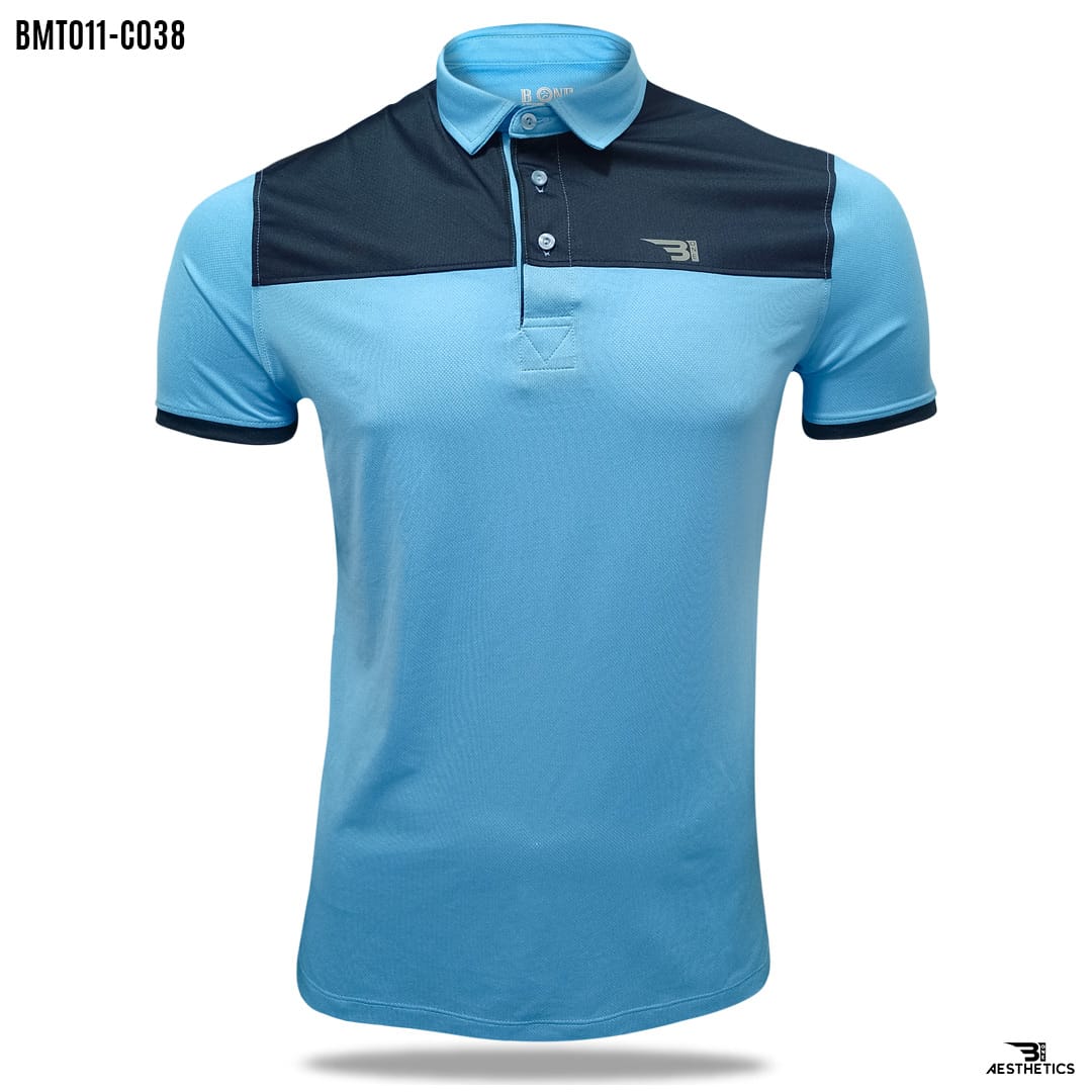 Blueberry Blue Polo T-Shirt | BMT011-C038 - B1 Aesthetics