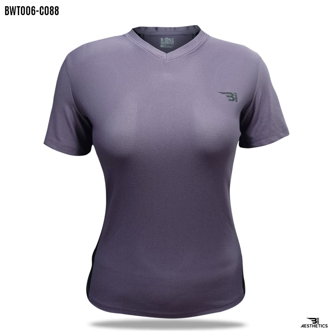 Side Contrast Purple T-shirt | BWT006-C088 - B1 Aesthetics