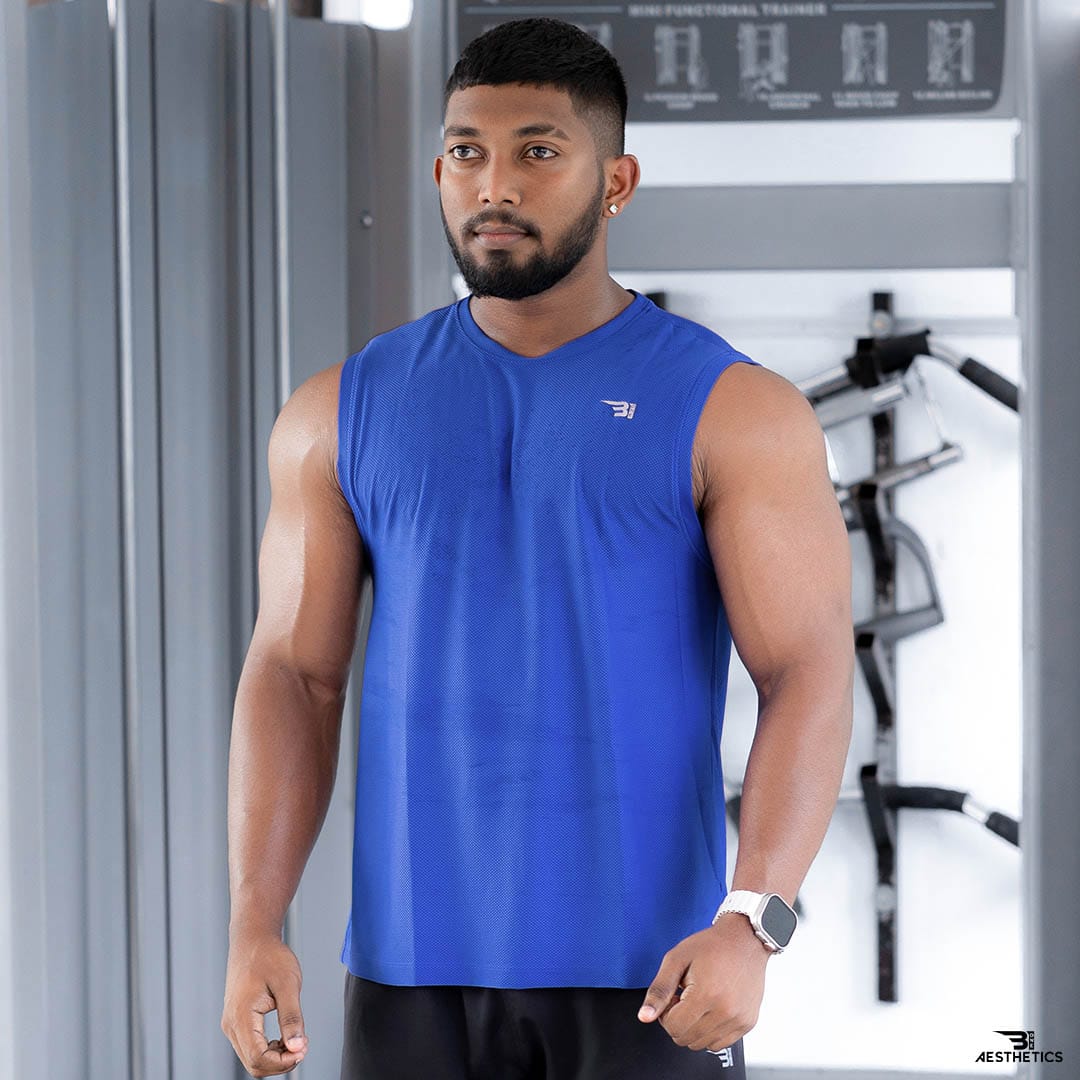 Men's Denim Blue Arm Cut | BMV007-C110 - B1 Aesthetics