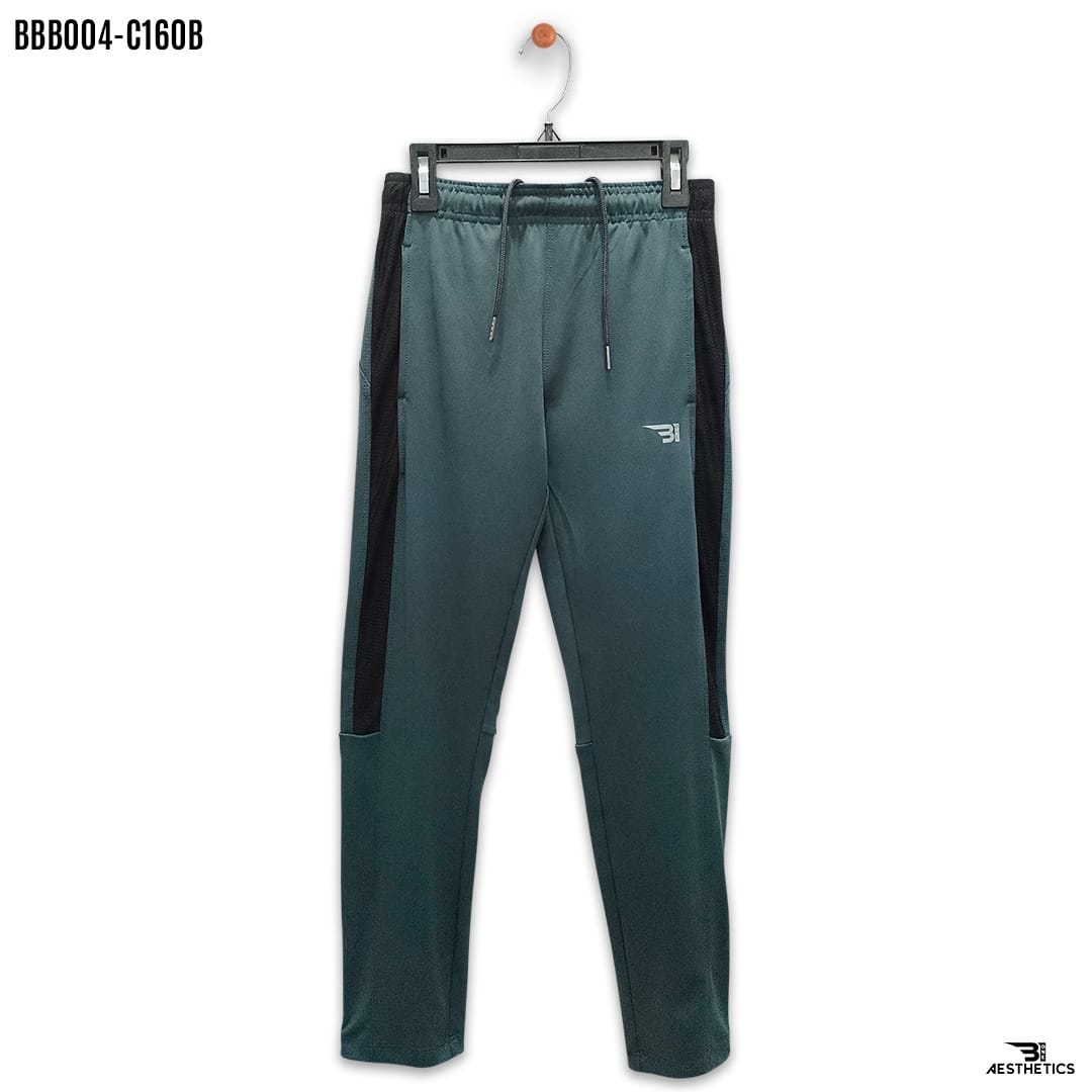 Black Side Mesh Slate Gray Track Bottoms | BBB-004-C160-B - B1 Aesthetics