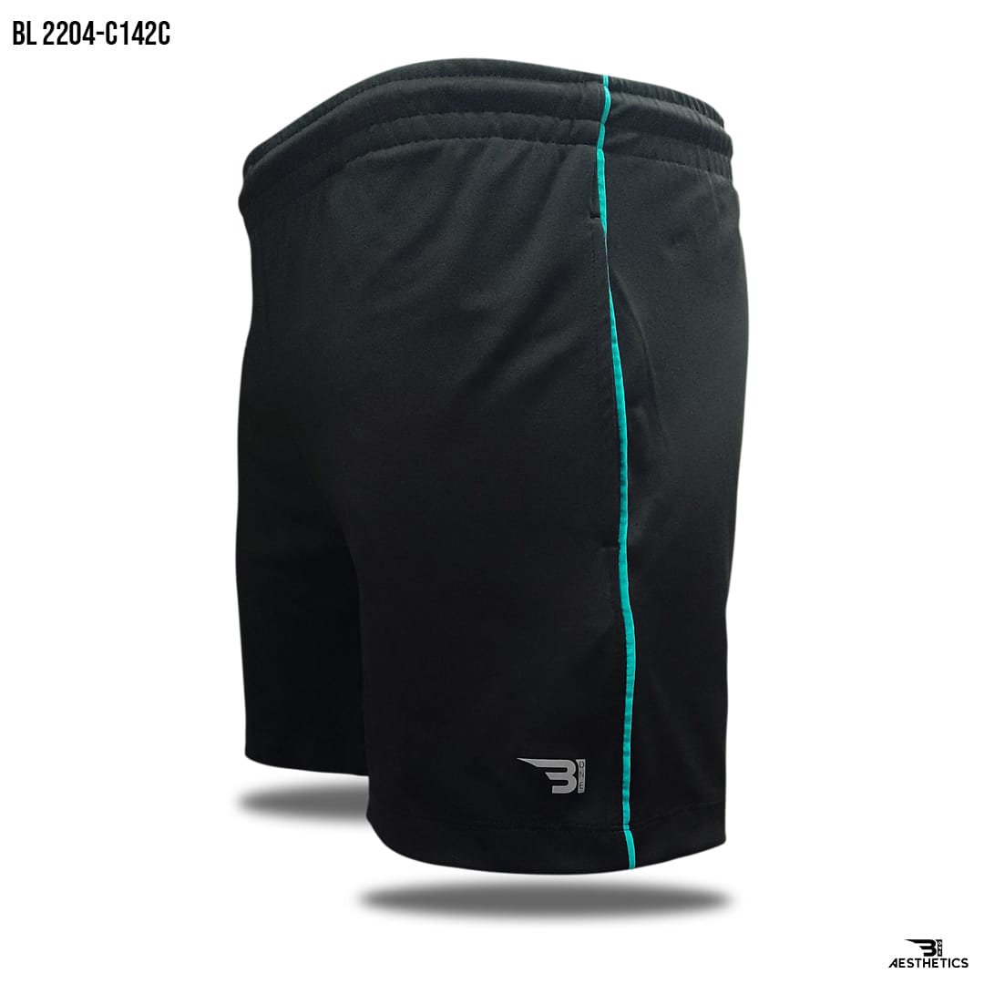 Cyan Cord Contrast Black Short | BL2204-C142C - B1 Aesthetics