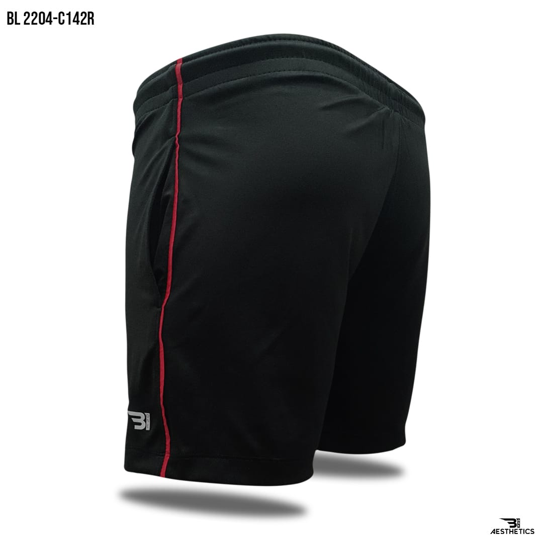 Red Cord Contrast Black Short | Bl2204-c142r - B1 Aesthetics