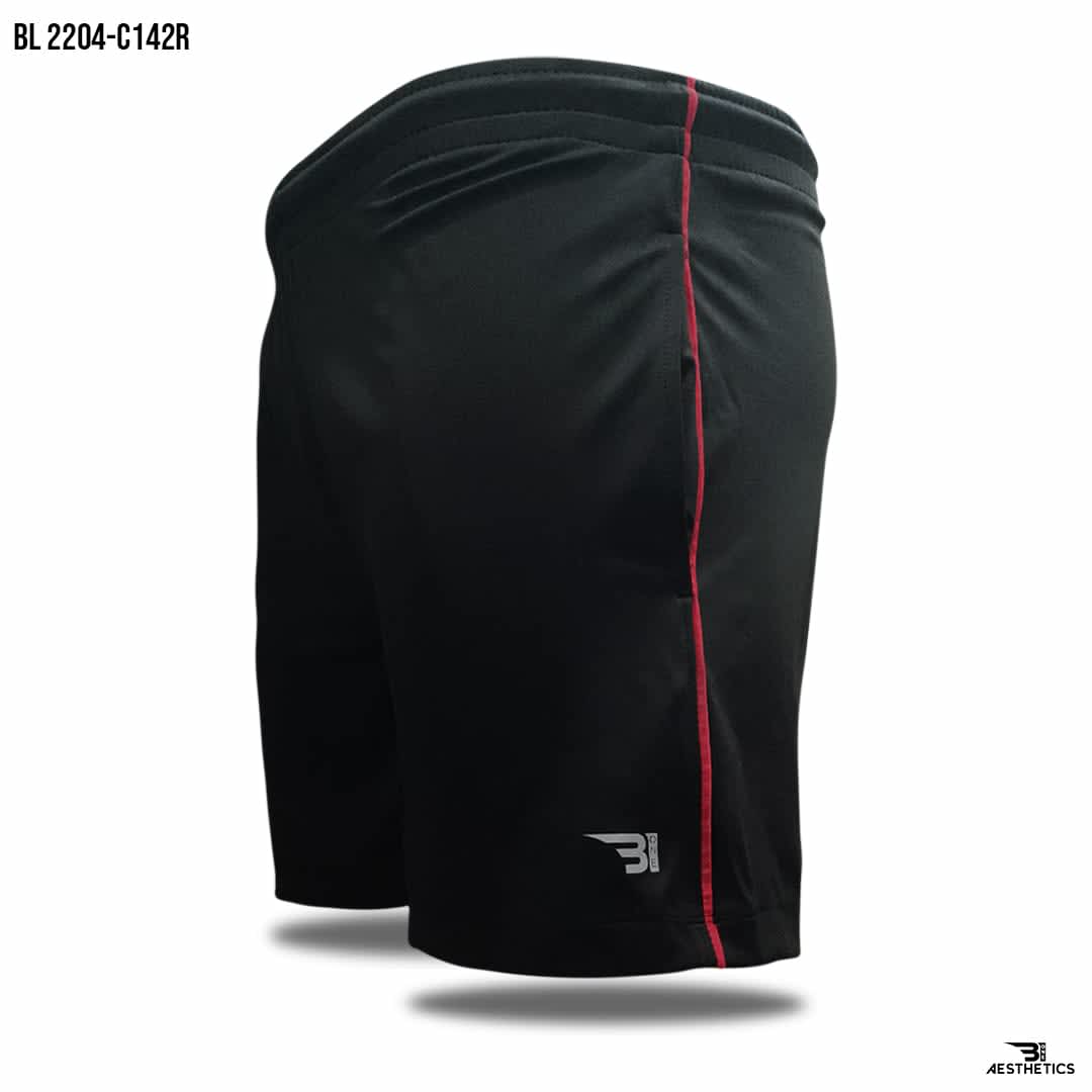 Red Cord Contrast Black Short | Bl2204-c142r - B1 Aesthetics