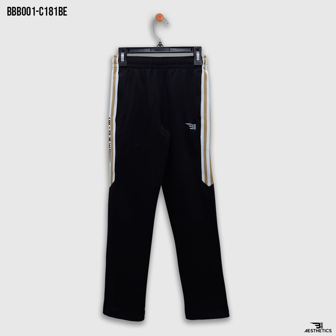 Beige Contrast Full Black Kids Track Bottoms | BBB001-C181BE - B1 ...