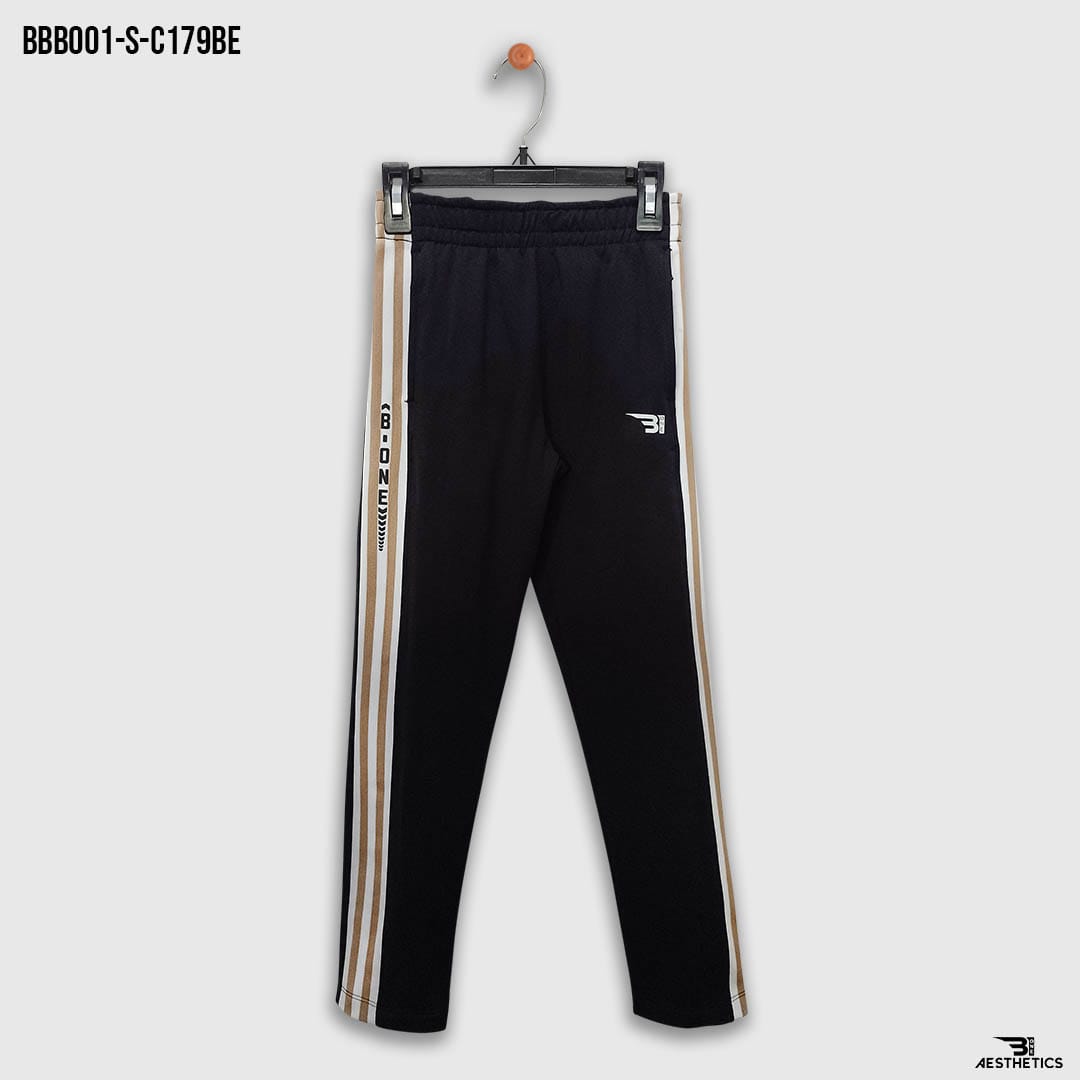 Kids Beige Stripe Black Bottom | Bbb001-s-c179be - B1 Aesthetics