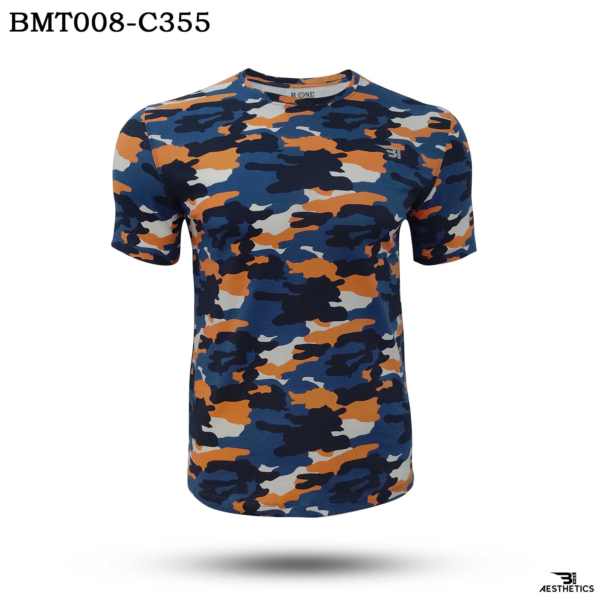 B1 ORANGE CAMO CREW NECK T-SHIRT | BMT008-C355 - B1 Aesthetics