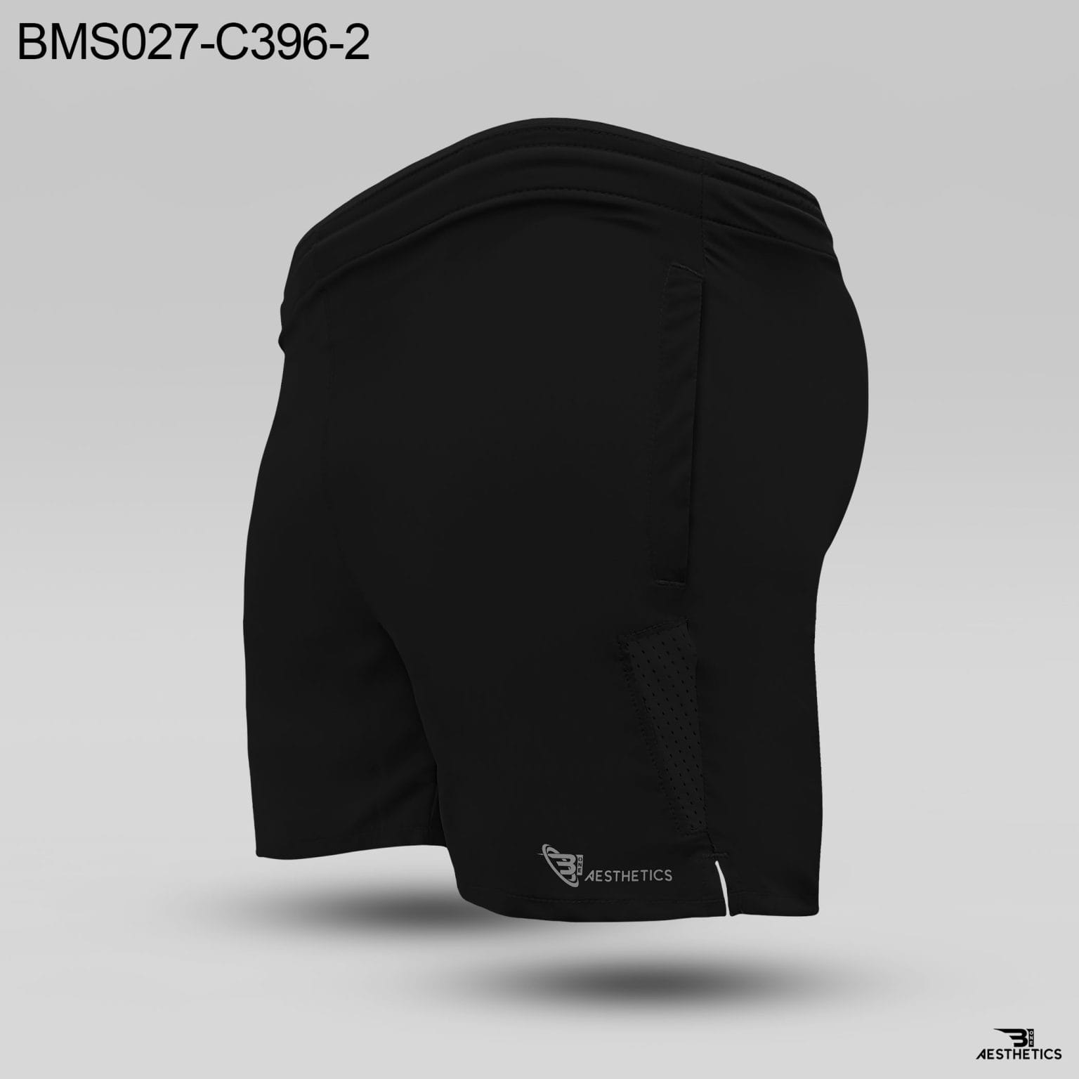 Colour Contrast Black Zipper Pocket Short | BMS027-C396 - B1 Aesthetics