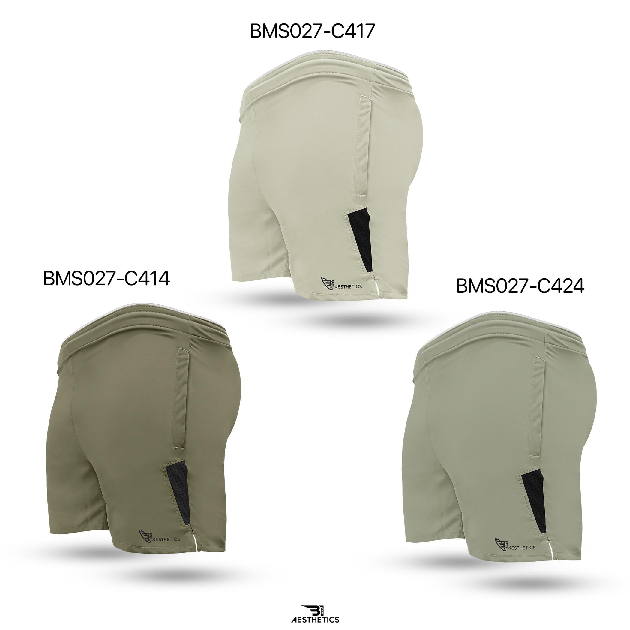 Colour Contrast Beige Zipper Pocket Short | Bms027-c417/24/14 - B1 ...